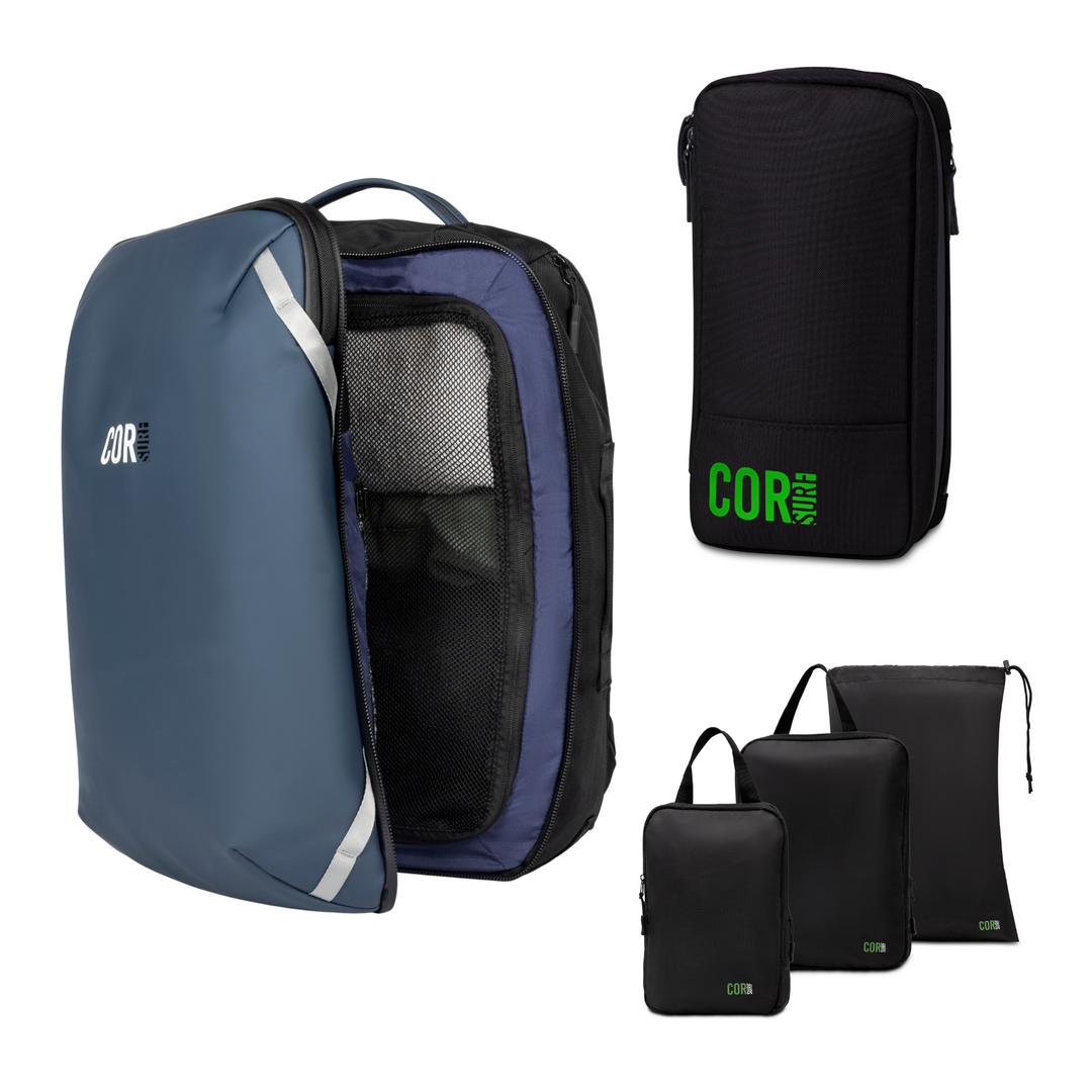Island Hopper Travel Bundle - Backpack + Toiletry Bag + Compression Pa ...
