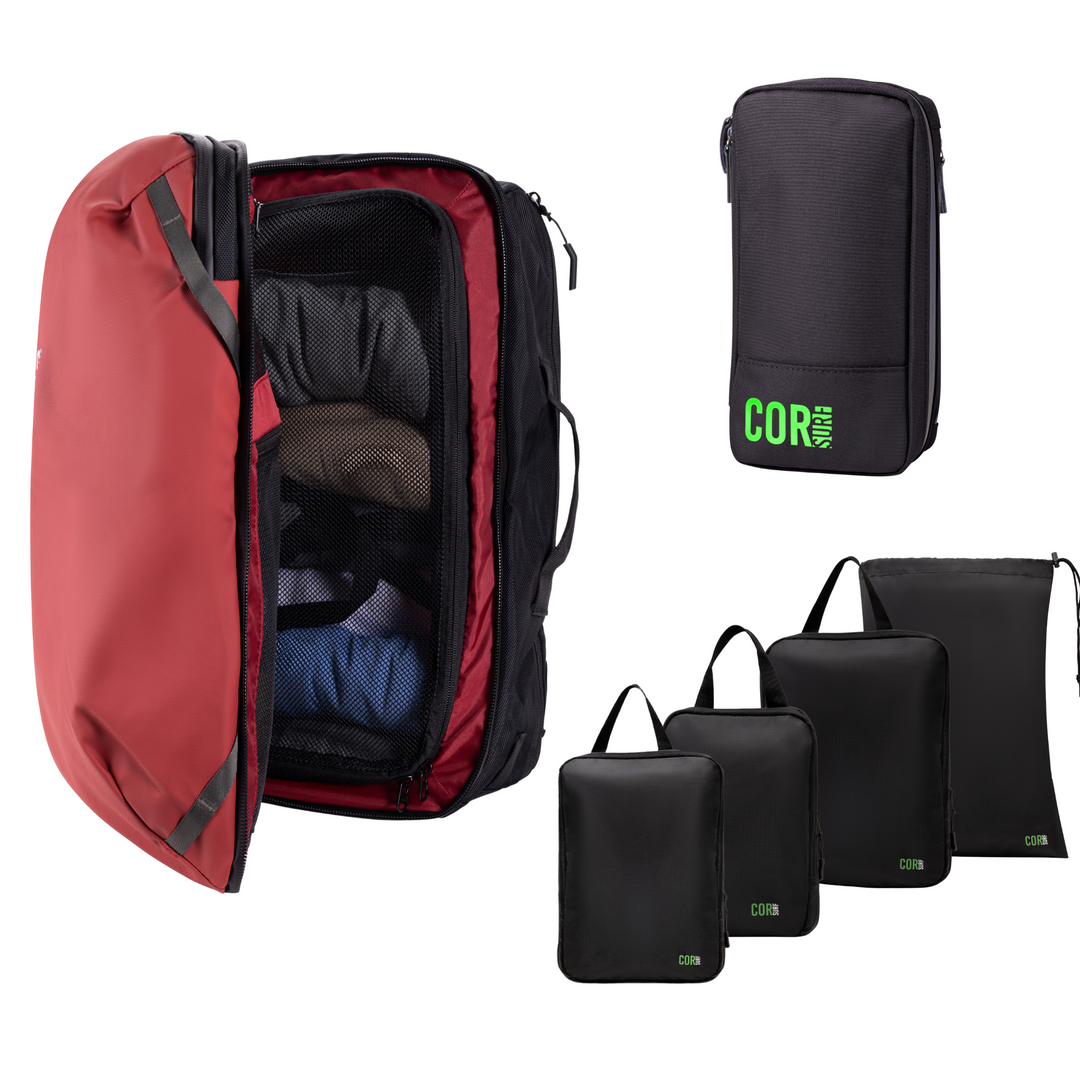 Island Hopper Travel Bundle - Backpack + Toiletry Bag + Compression Pa ...