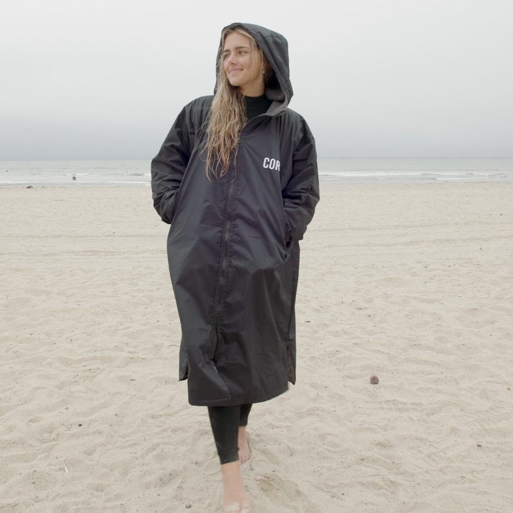 COR Surf Long Sleeve Waterproof Oversized Swim and Surf Parka Jacket